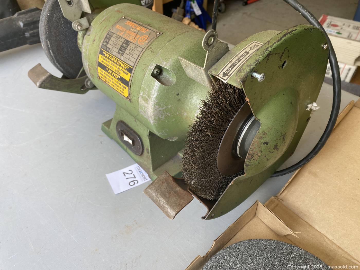Electric Bench Grinder with Wire Brush Wheel and New Grinding Wheel ...