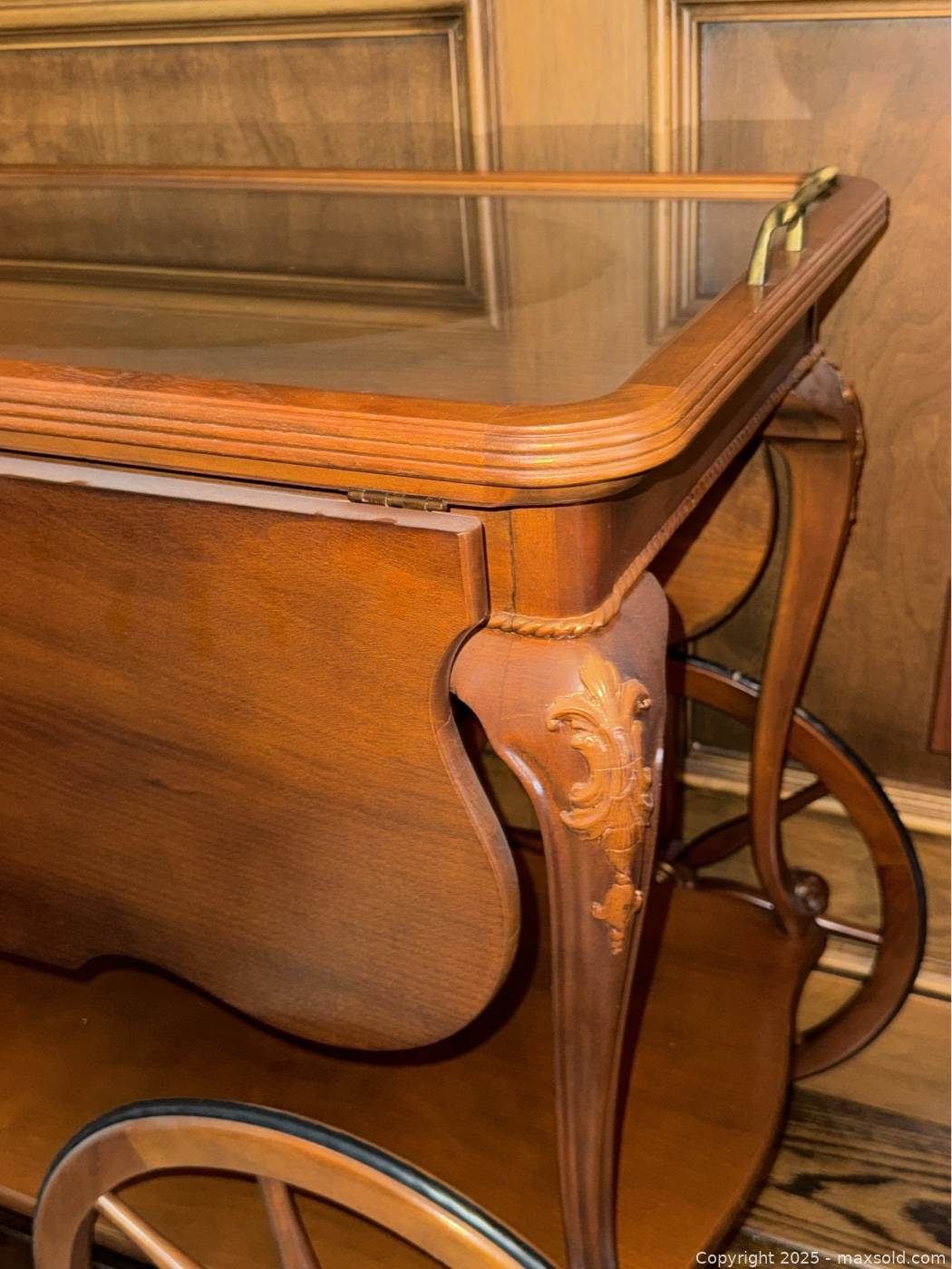 Antique Wooden Tea Cart with Glass Top | Maxsold