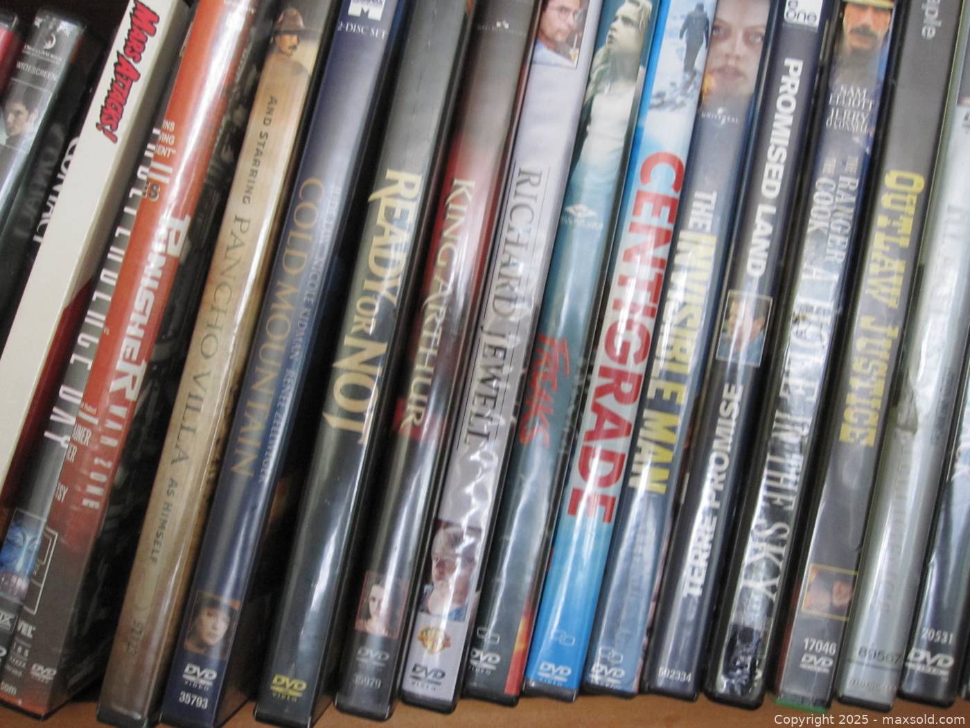 Large collection CDs DVDs with pine shelving | Maxsold
