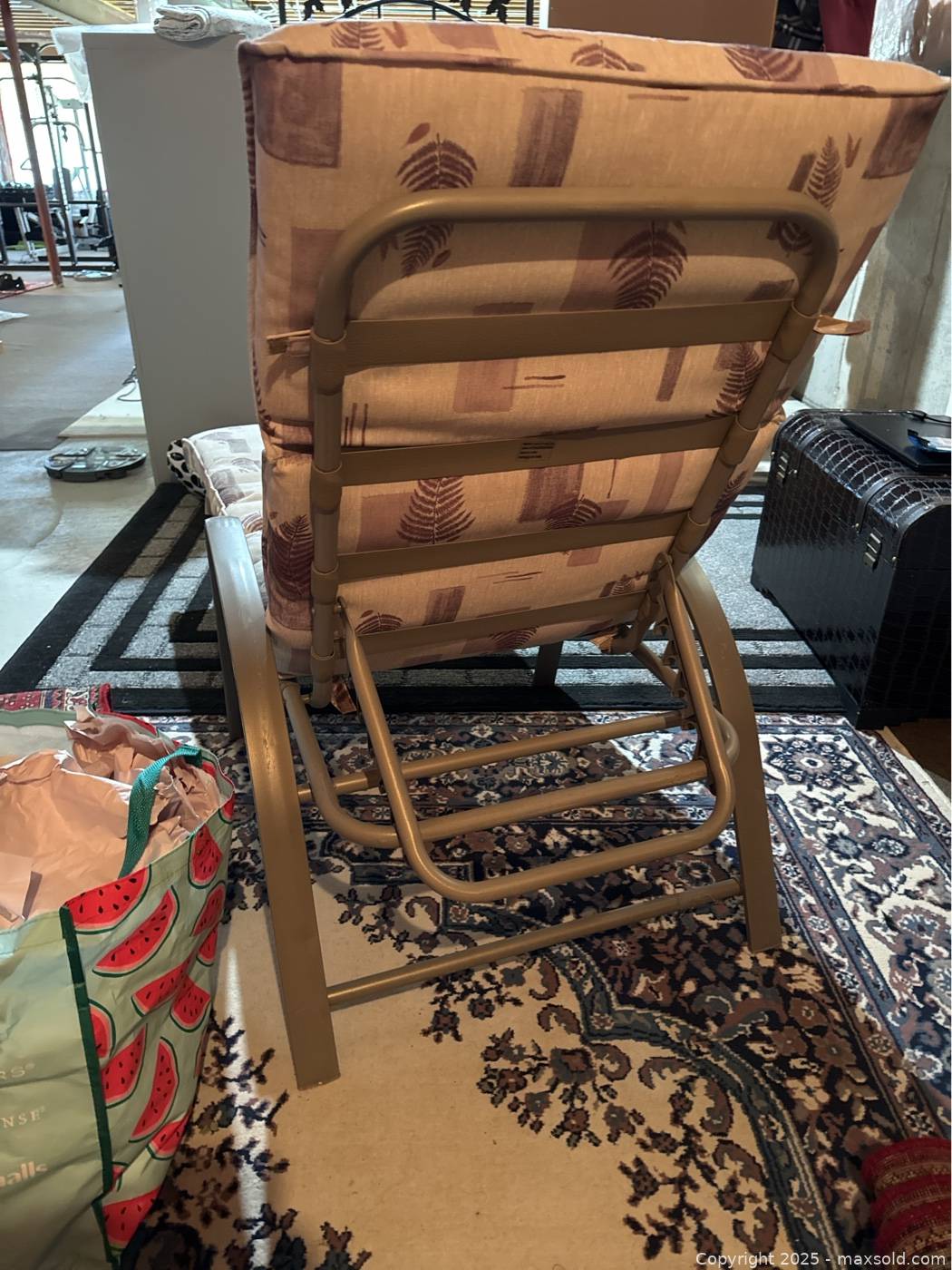 Reclining Metal Frame Lounge Chair with Cushion | Maxsold