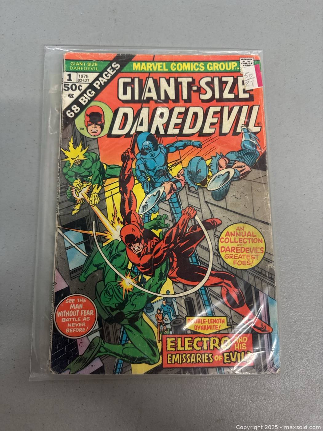 Vintage 1975 Marvel Comics Group Giant-Size Daredevil Comic Book Issue ...