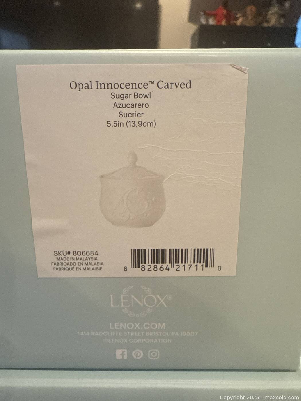 Lenox Opal Innocence 2-Piece Set: Covered Butter Dish and Sugar Bowl ...