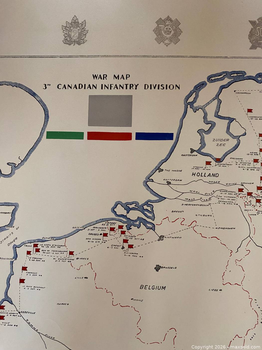 World War II 3rd Canadian Infantry Division Map | Maxsold