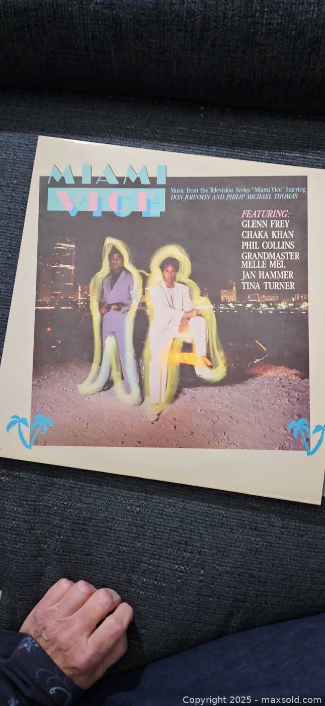 4 soundtrack vinyl LPs: Miami Vice, Miami Vice II, Road House, Mission ...
