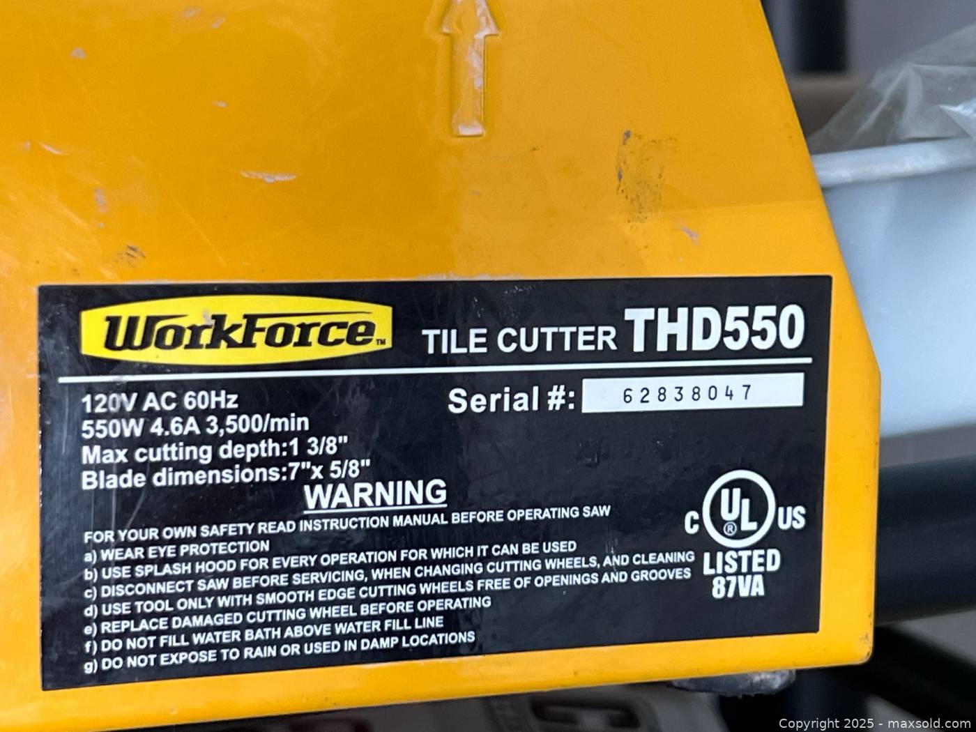 WorkForce THD550 Tile Cutter | Maxsold