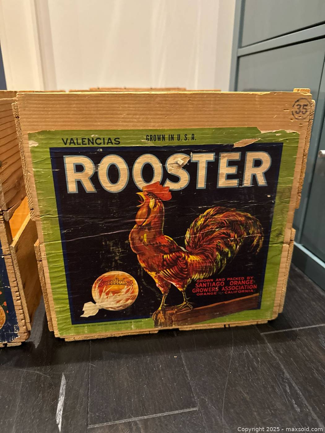 Pair vintage Sunkist wooden orange crates | Maxsold