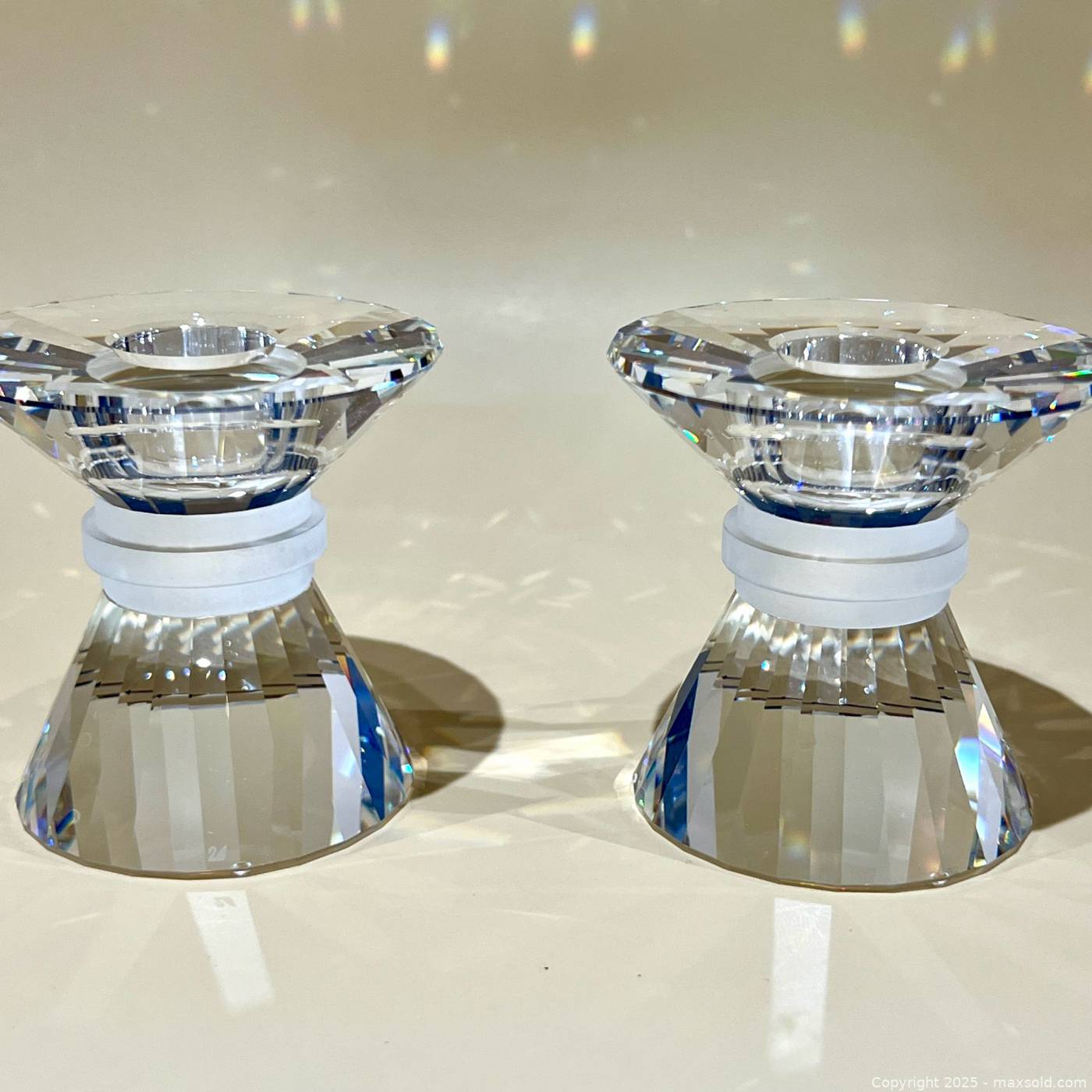 Swarovski Neo Classic crystal candle holders pair | Maxsold
