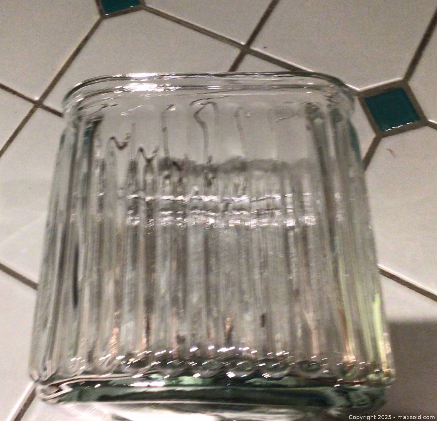 Vintage Fluted Glass Cube Container | Maxsold