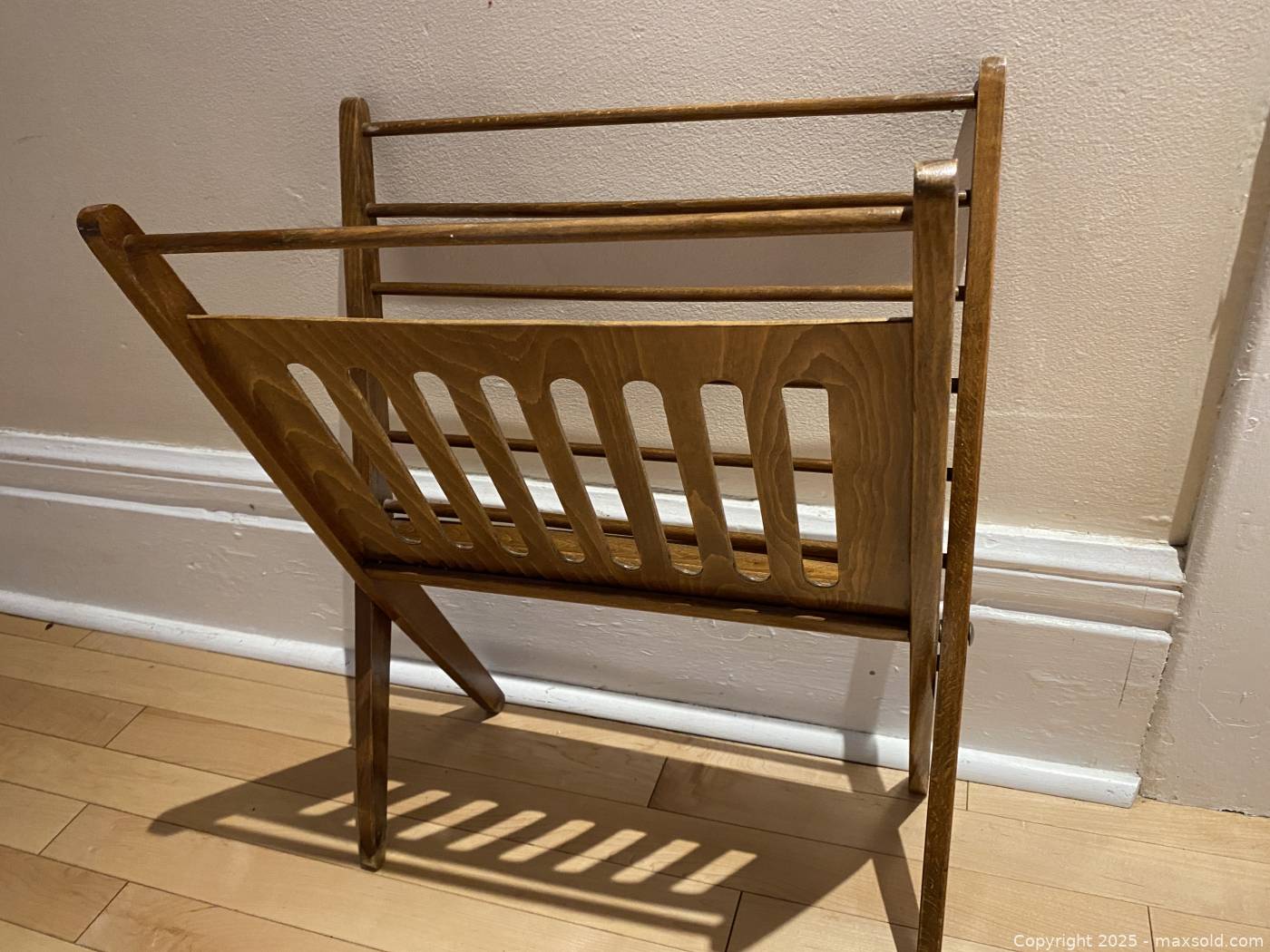 Mid-Century Wooden Folding Magazine Rack | Maxsold