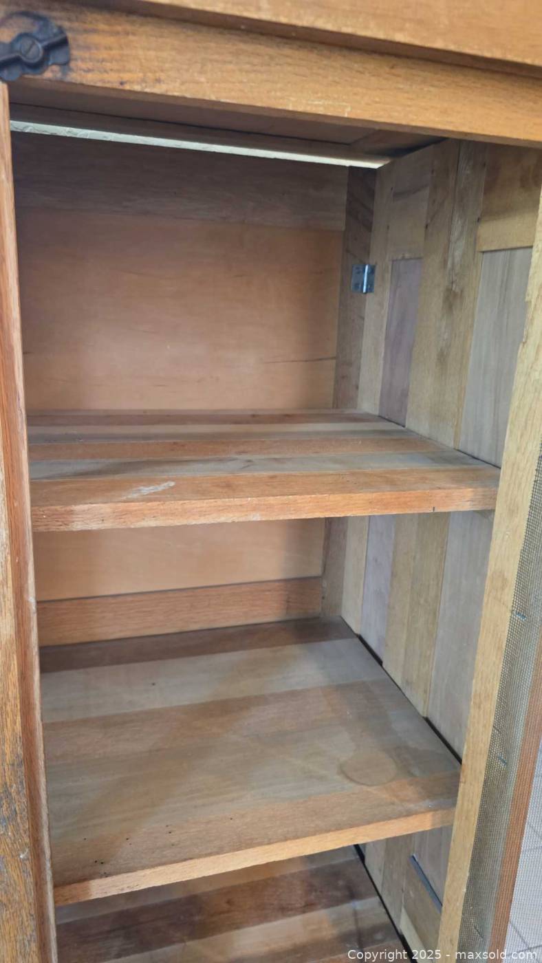 Rustic Wood Pie Safe Cabinet | Maxsold