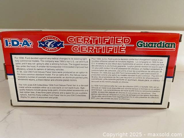 Ertl 1936 Ford Deluxe Panel Van Guardian | Maxsold
