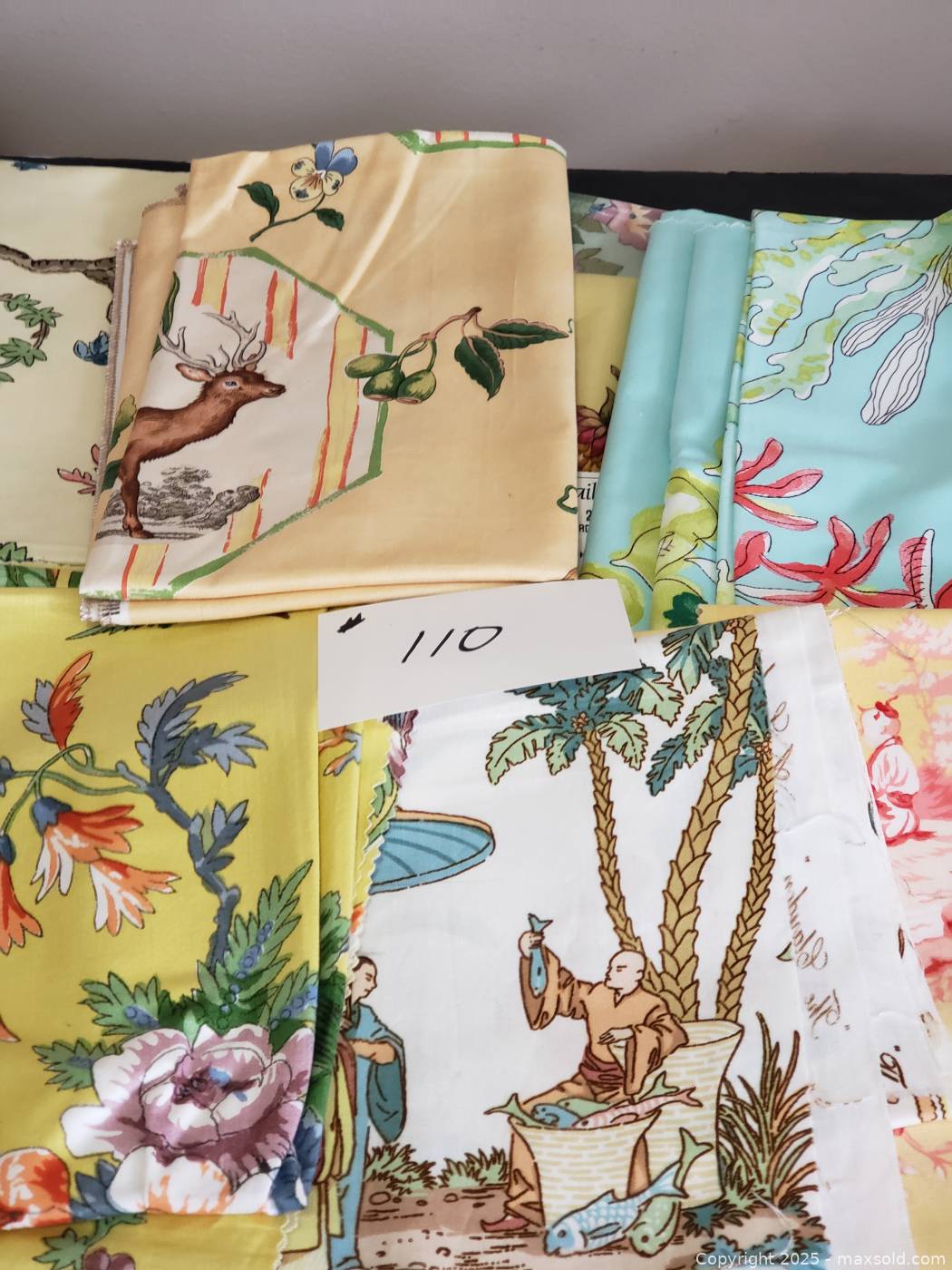 Vintage fabric sample swatches assortment | Maxsold
