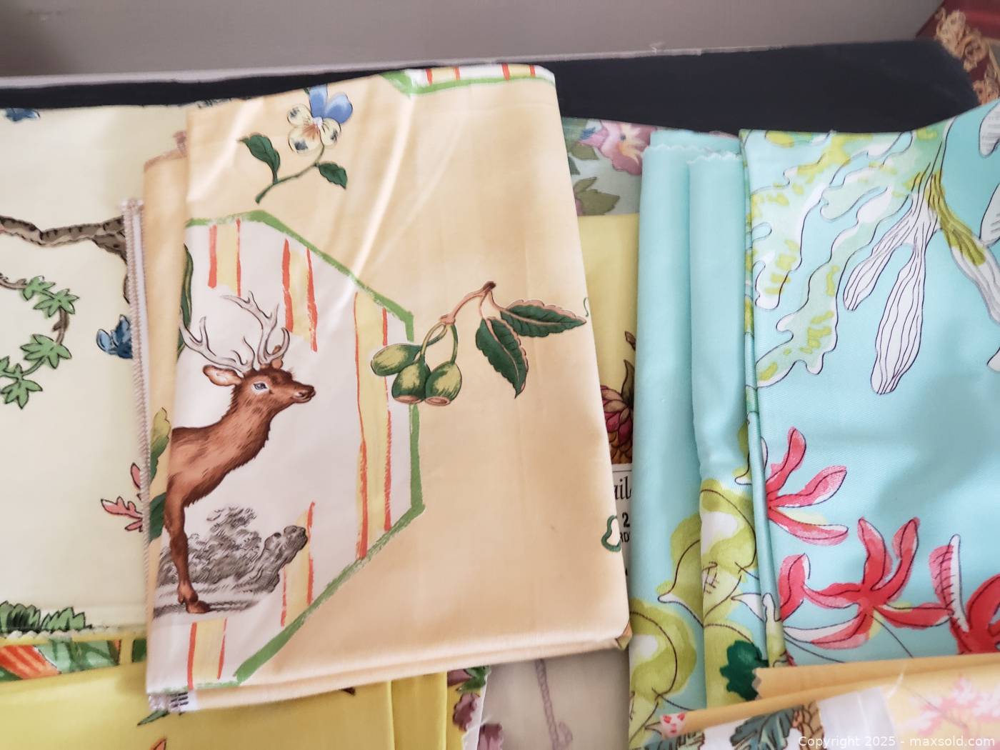 Vintage fabric sample swatches assortment | Maxsold
