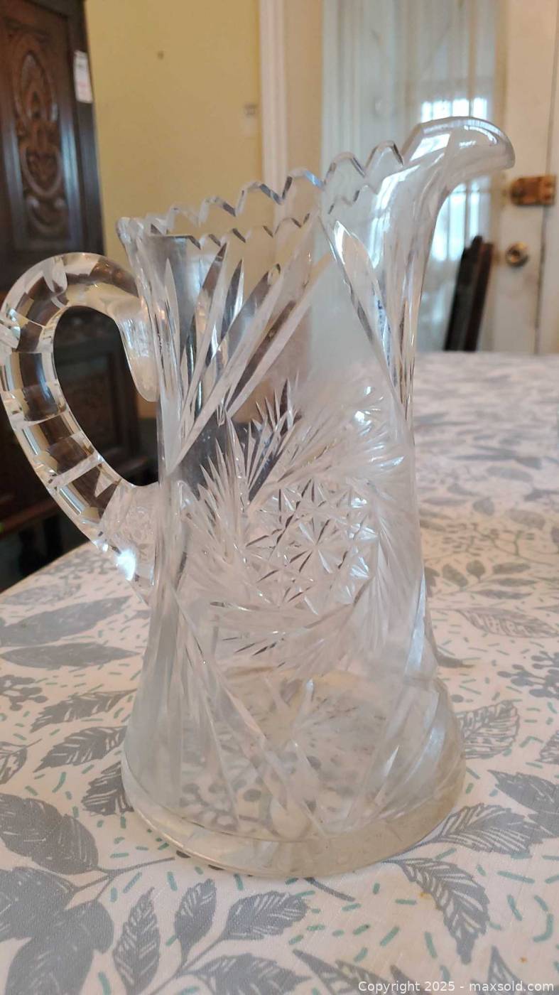 Cut Glass Pitcher Bowl 2 Decanters | Maxsold