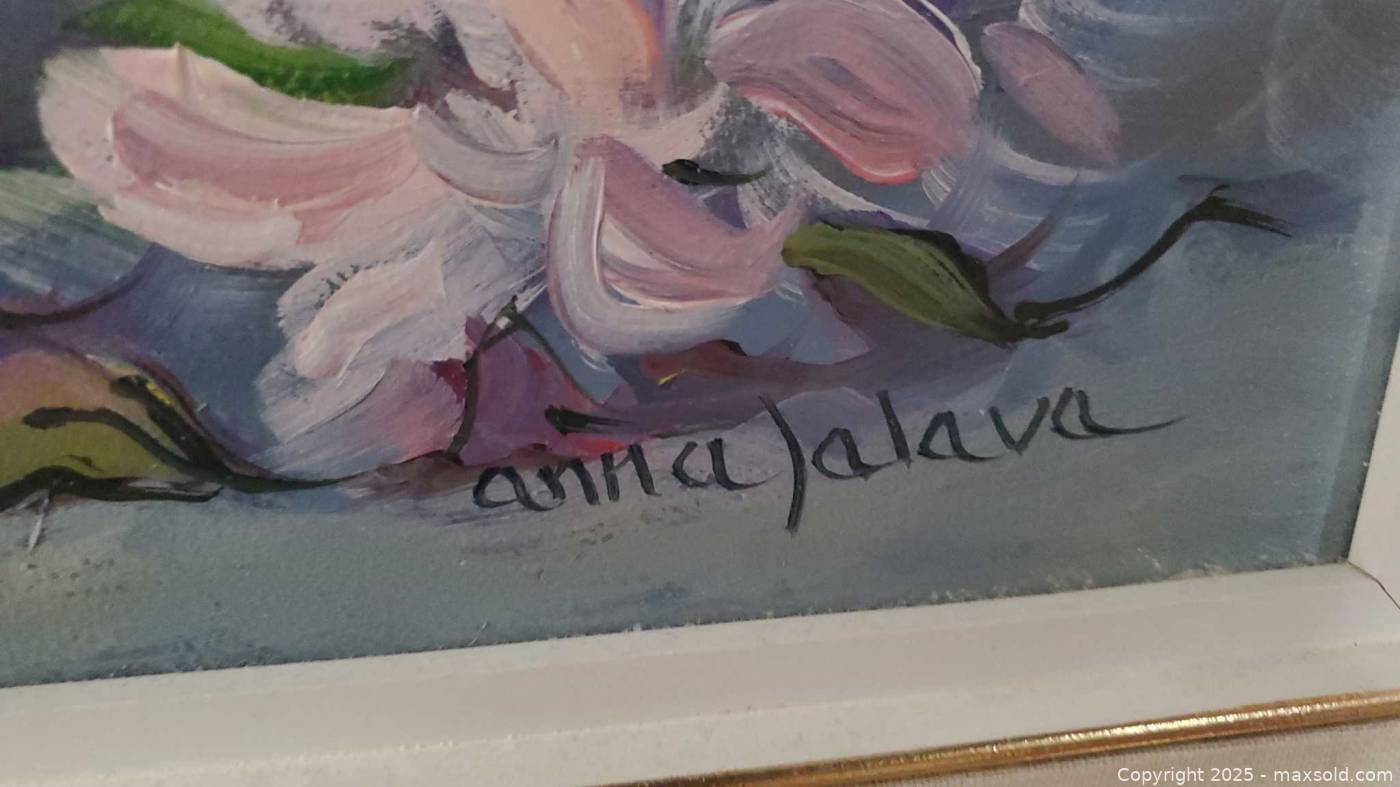 Anna Jalava floral bouquet oil painting | Maxsold