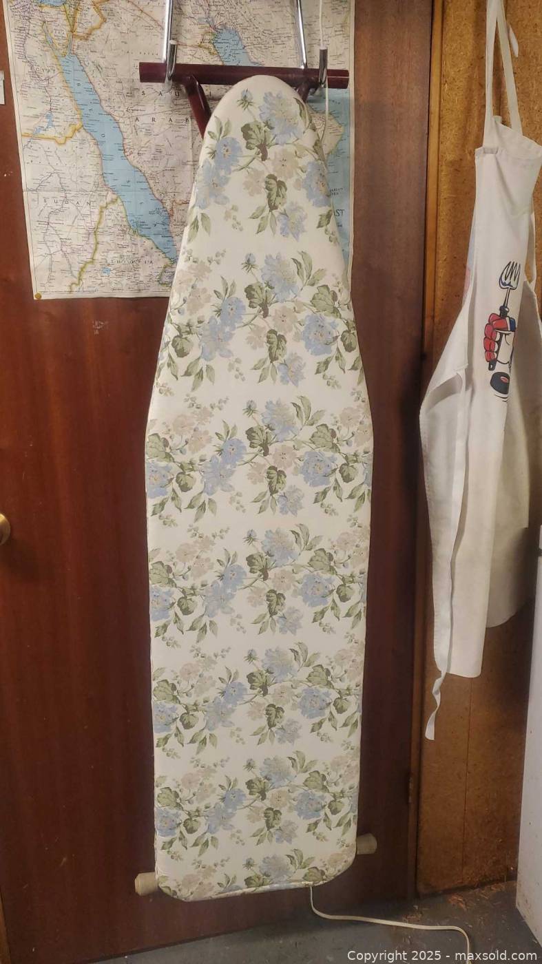 Wall-Mounted Fold-Up Ironing Board & Black+Decker Steam Iron | Maxsold