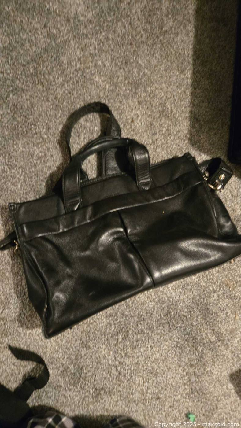 Mancini leather satchel, 2 duffels, backpack | Maxsold