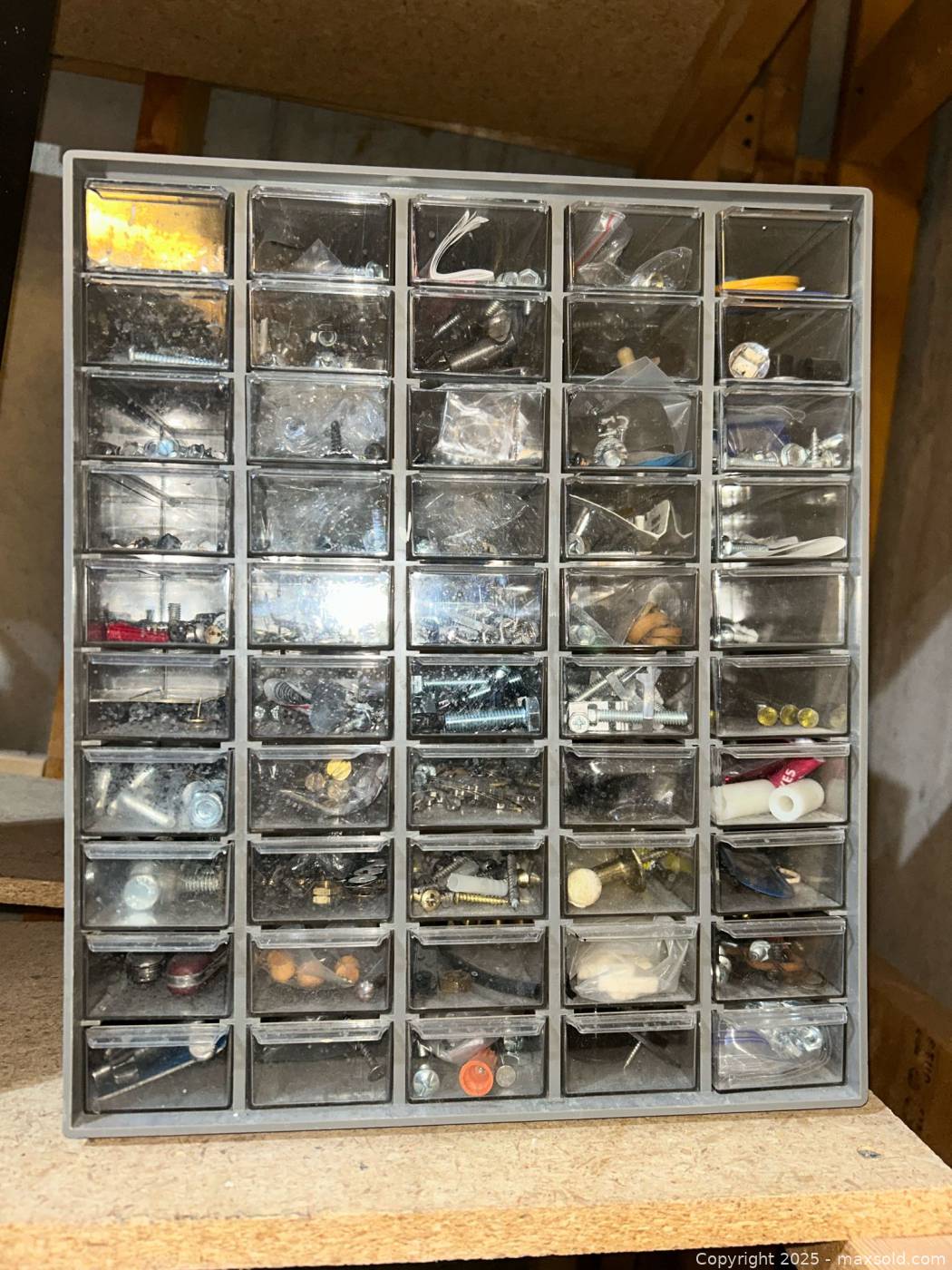 Five drawer hardware organizers w fasteners | Maxsold