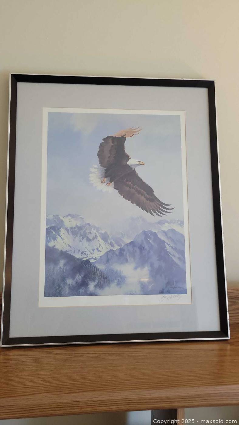 Two signed numbered framed wildlife prints | Maxsold