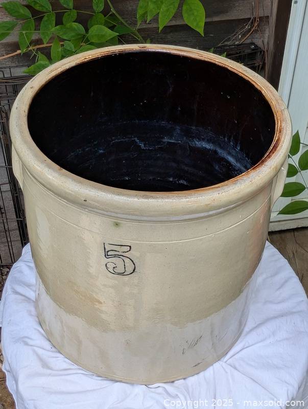 Antique 5 Gallon Open Pickle Crock | Maxsold