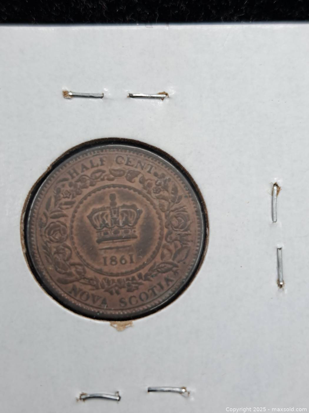 1861 Nova Scotia Half Cent Coin AU55 | Maxsold