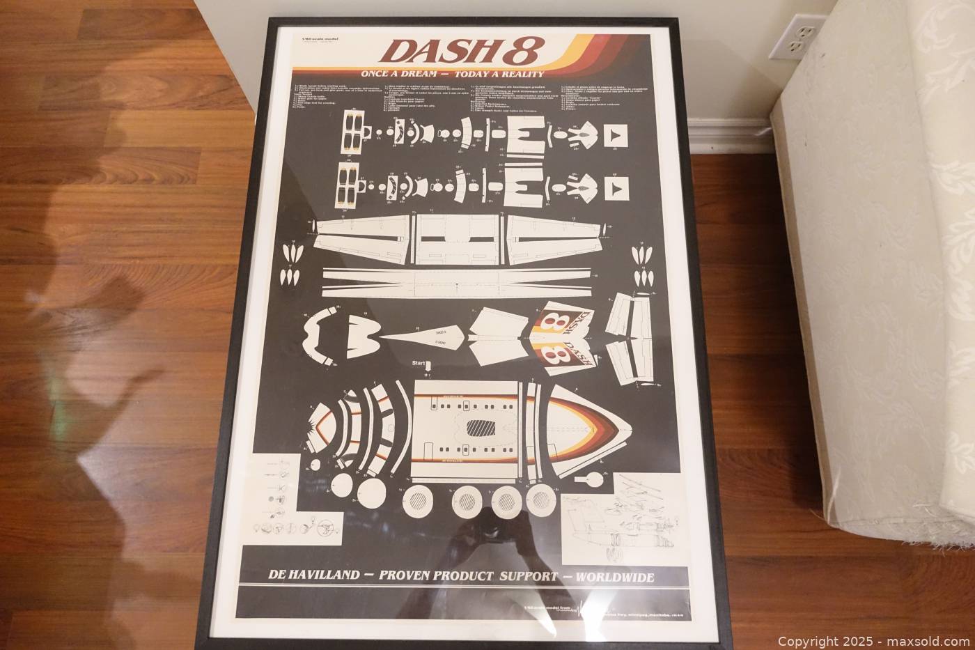 De Havilland Dash 8 1/60 Scale Model Poster, framed | Maxsold
