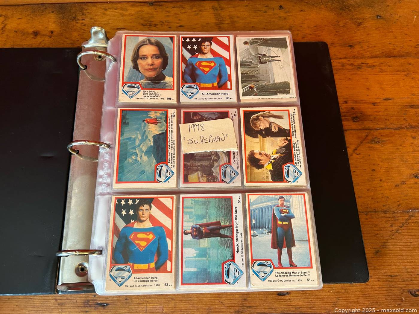 1978 Superman Trading Card Collection by DC Comics in Binder | Maxsold