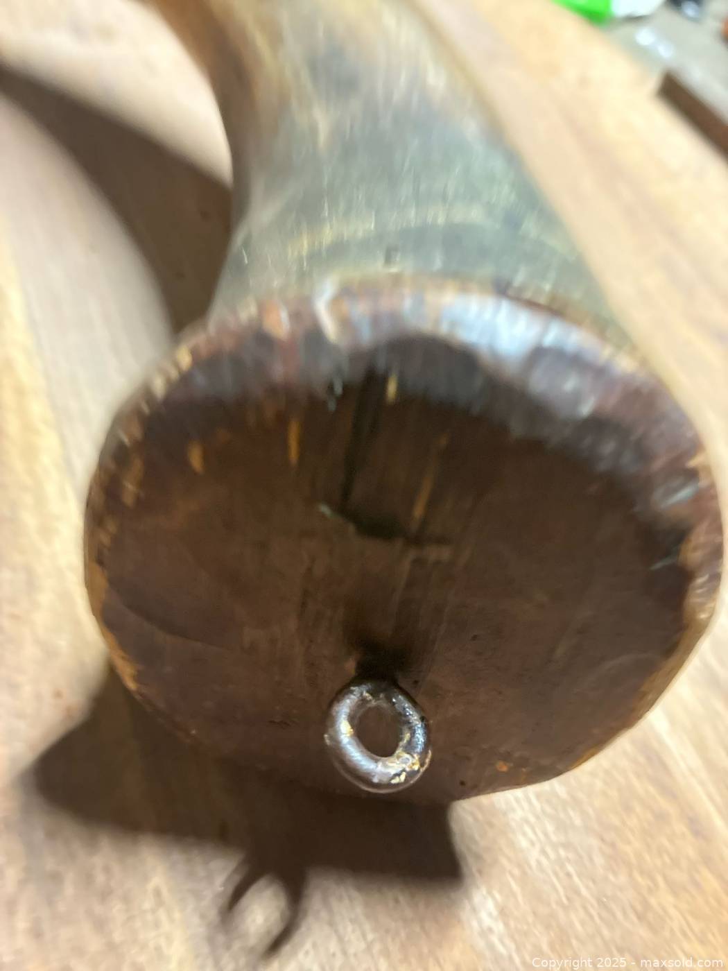 19th Century French Powder Horn with Handcarved Wood Stopper | Maxsold