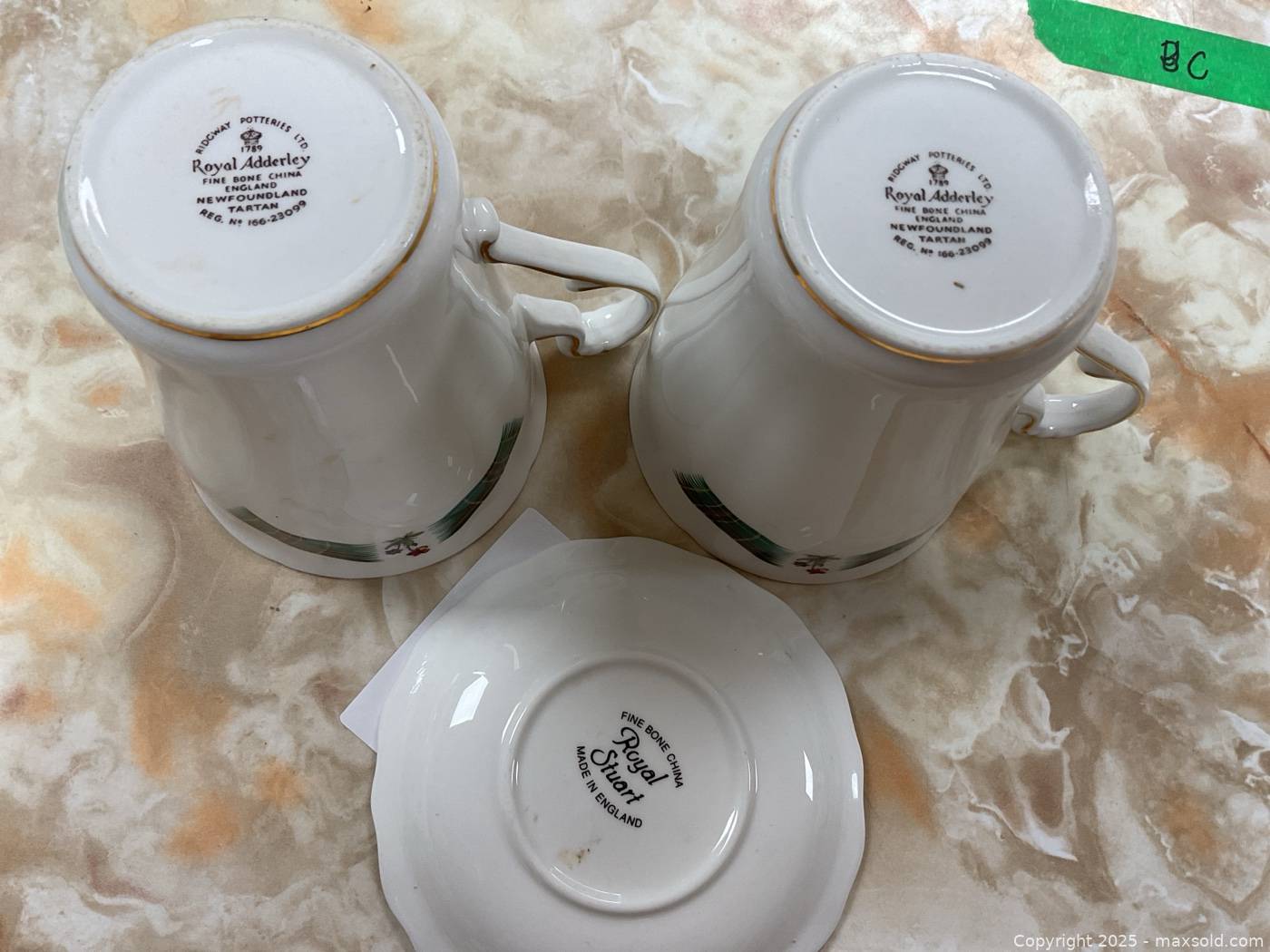 Royal Adderley Bone China Newfoundland Mugs And Dish | Maxsold