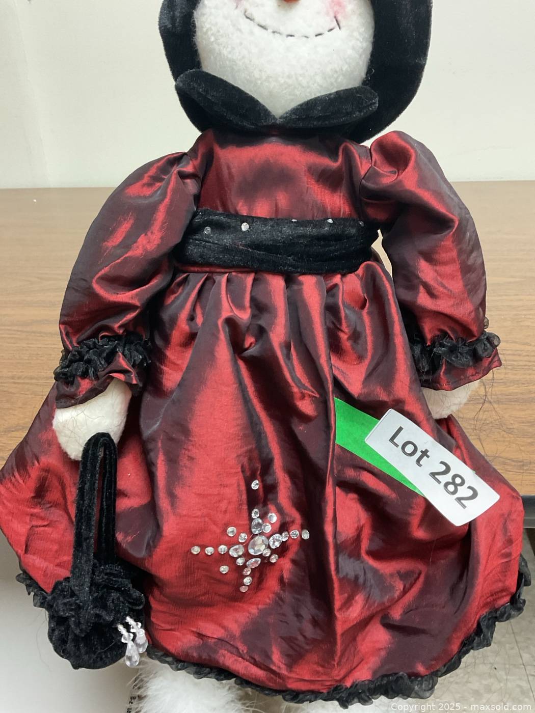 Handmade lady snowman plush figure 21" | Maxsold
