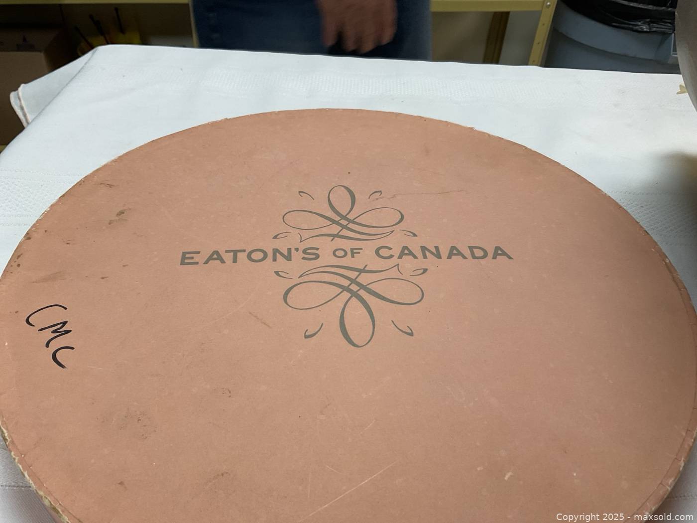 Pair vintage Eaton’s of Canada pink hat boxes | Maxsold