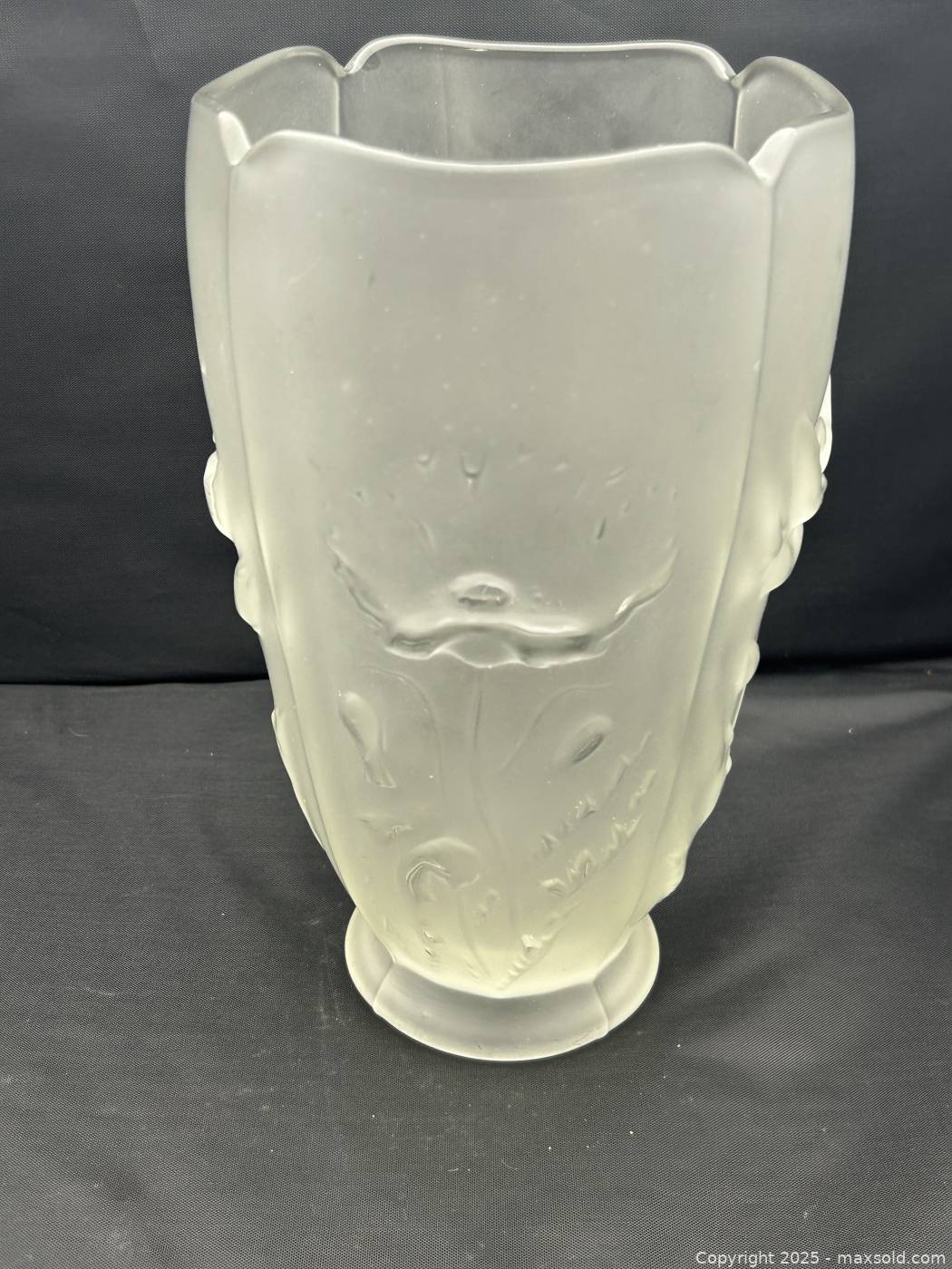1930s Barolac Czech Satin Crystal Glass Poppy Vase by Josef Inwald ...