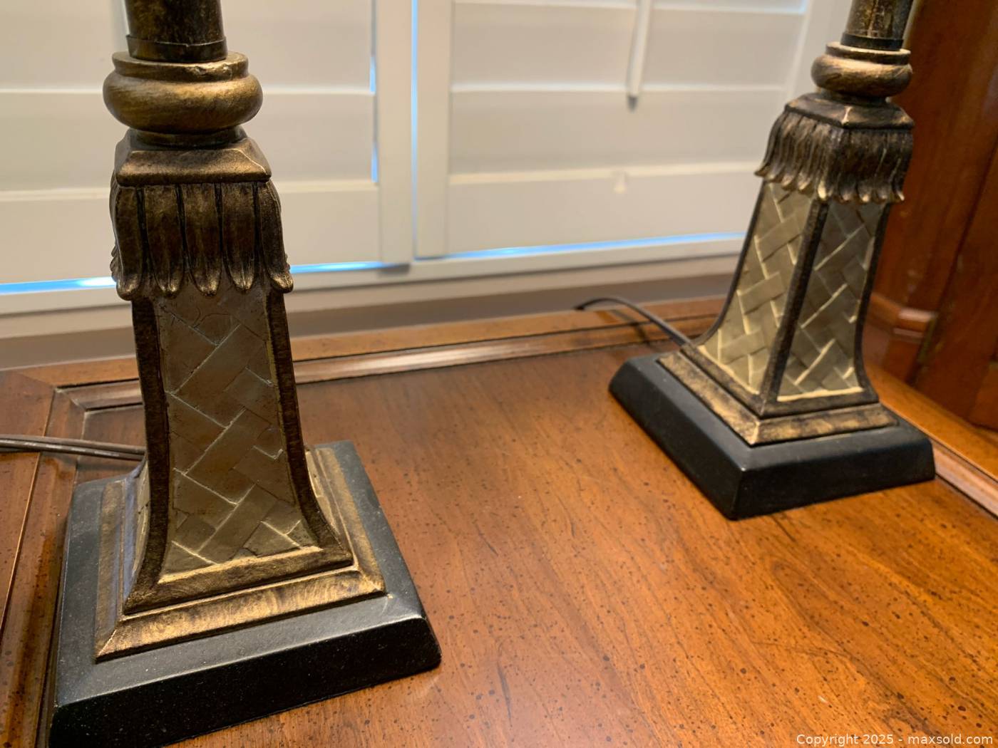 Pair of Traditional Column Table Lamps with Shades | Maxsold