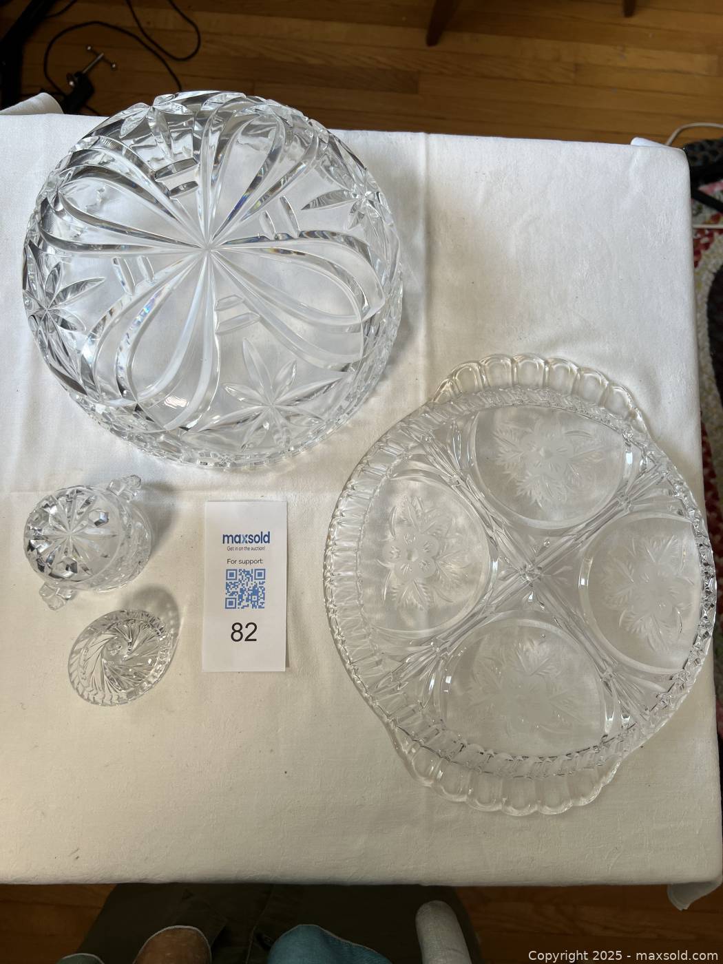 Vintage crystal serving dish, bowl, covered sugar | Maxsold